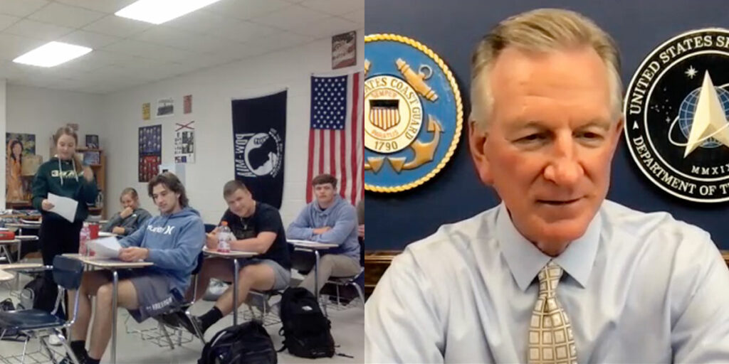 Tuberville speaks to Clements AP Government class - 256 Today