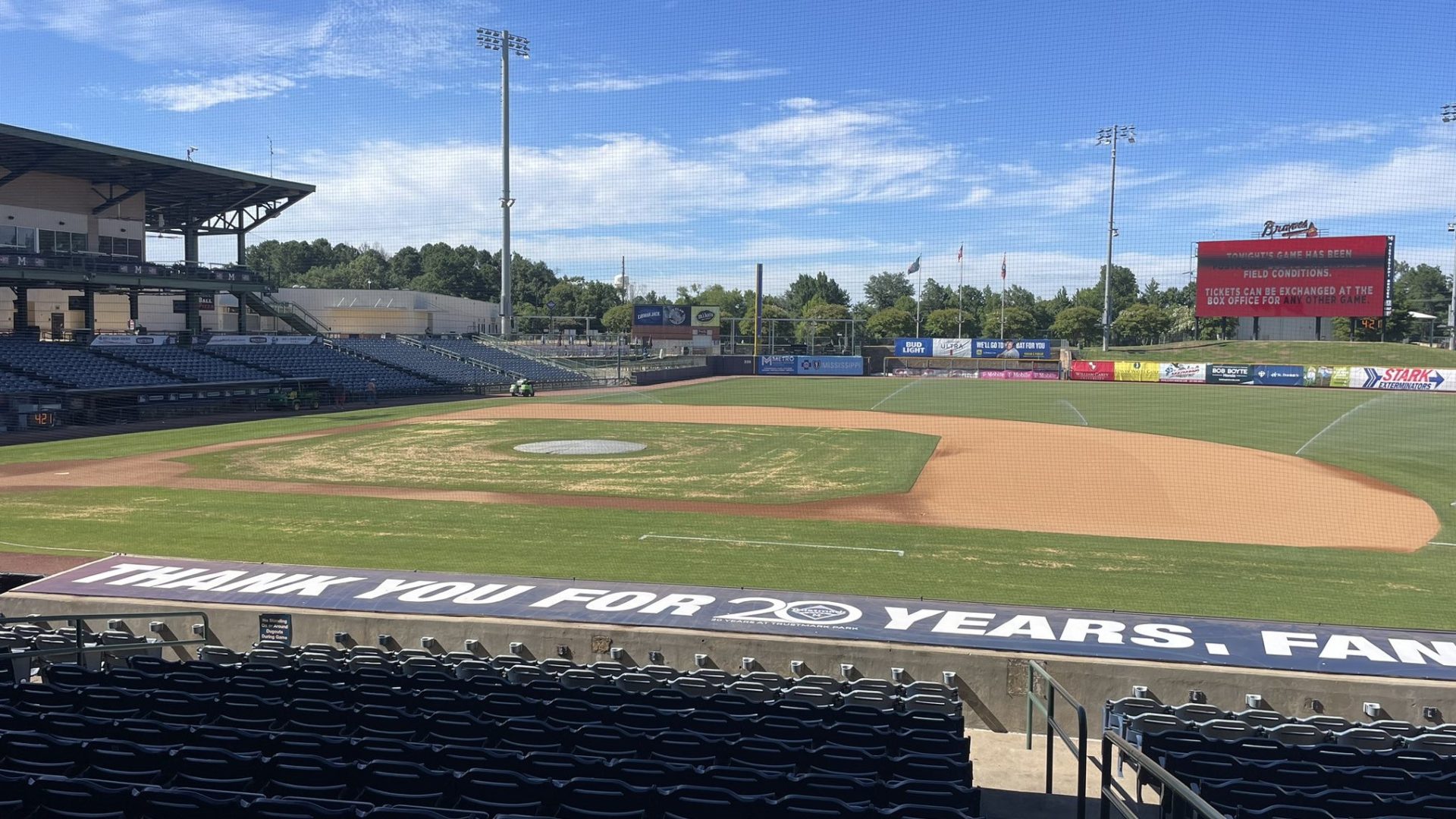 Poor field conditions in Mississippi force Trash Pandas series to move ...