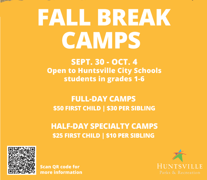 Registration set to open for Huntsville Parks & Recreation Fall Break ...